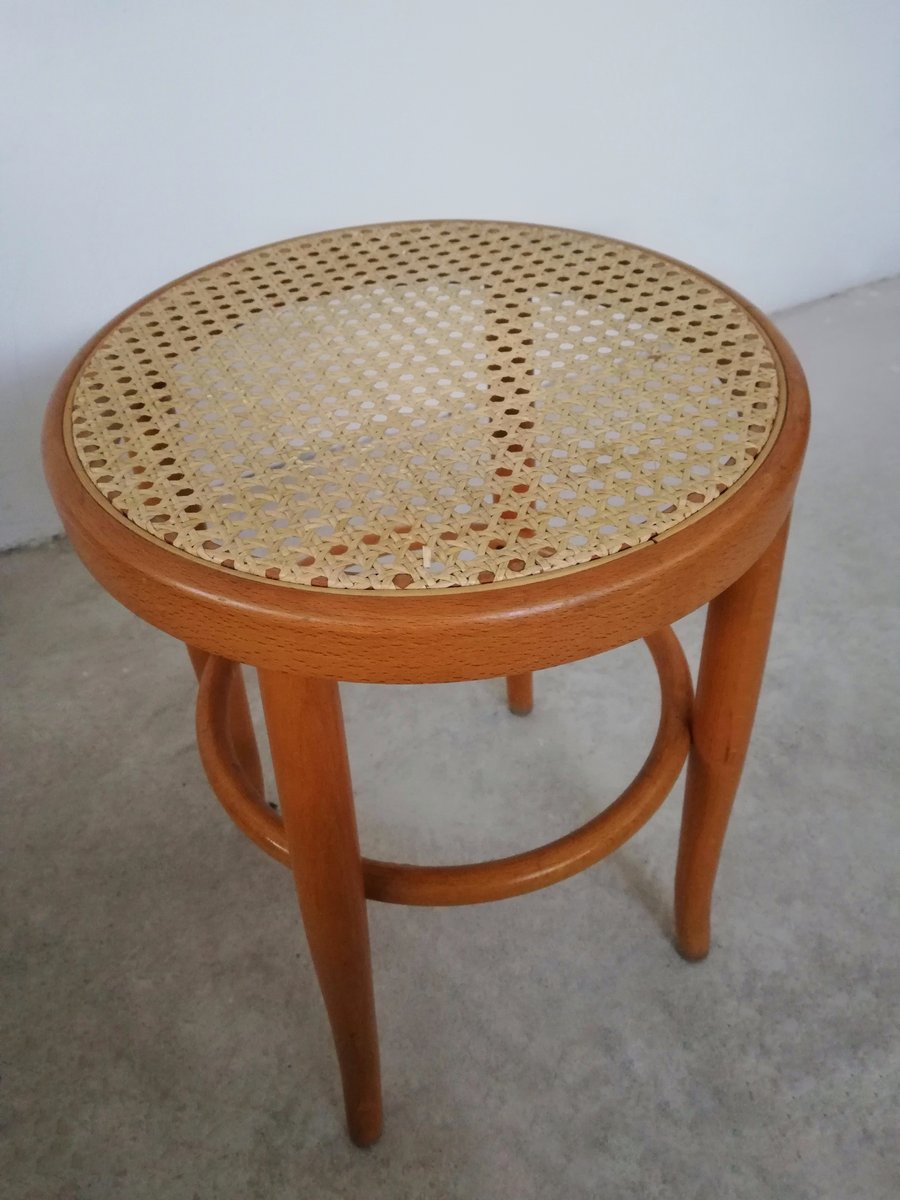 Wiener Hocker aus Holz & Stroh bei Pamono kaufen