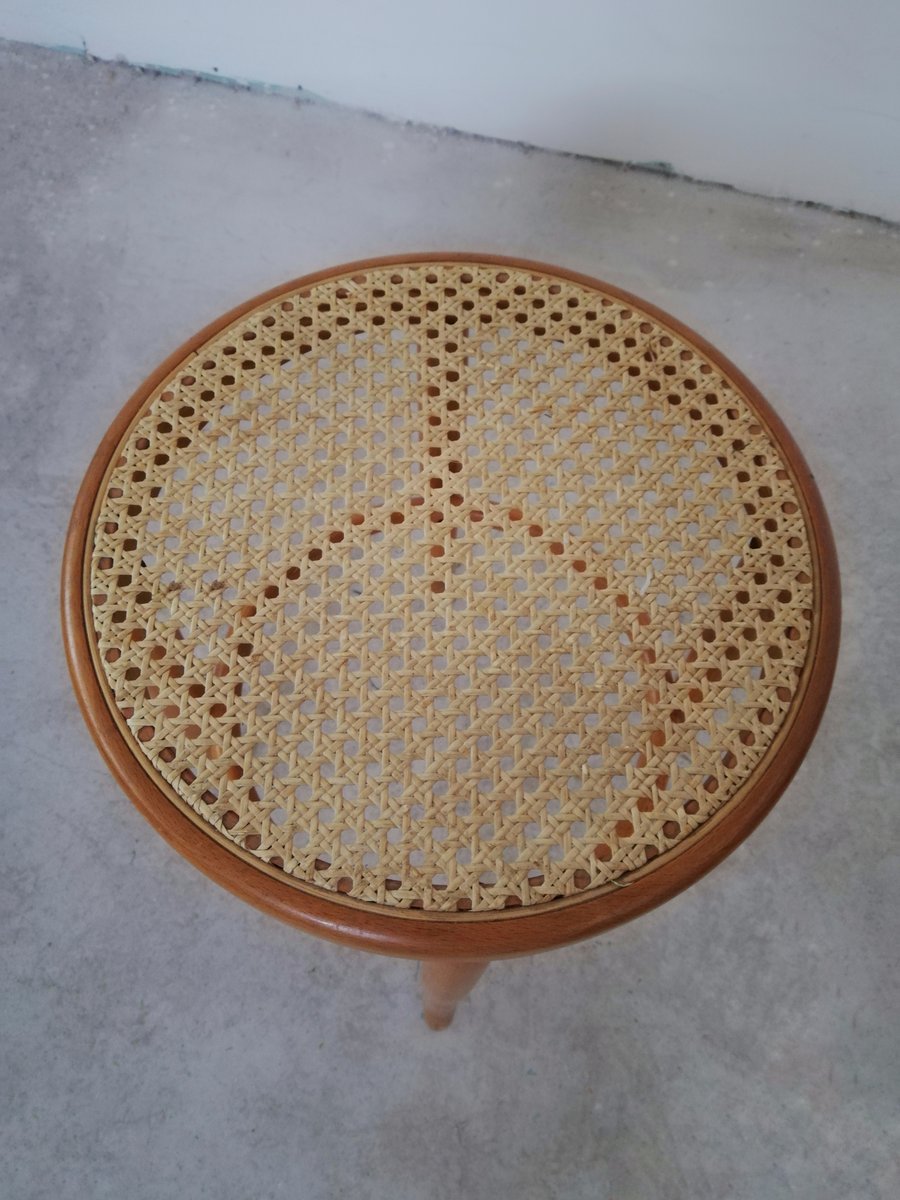 Wiener Hocker aus Holz & Stroh bei Pamono kaufen