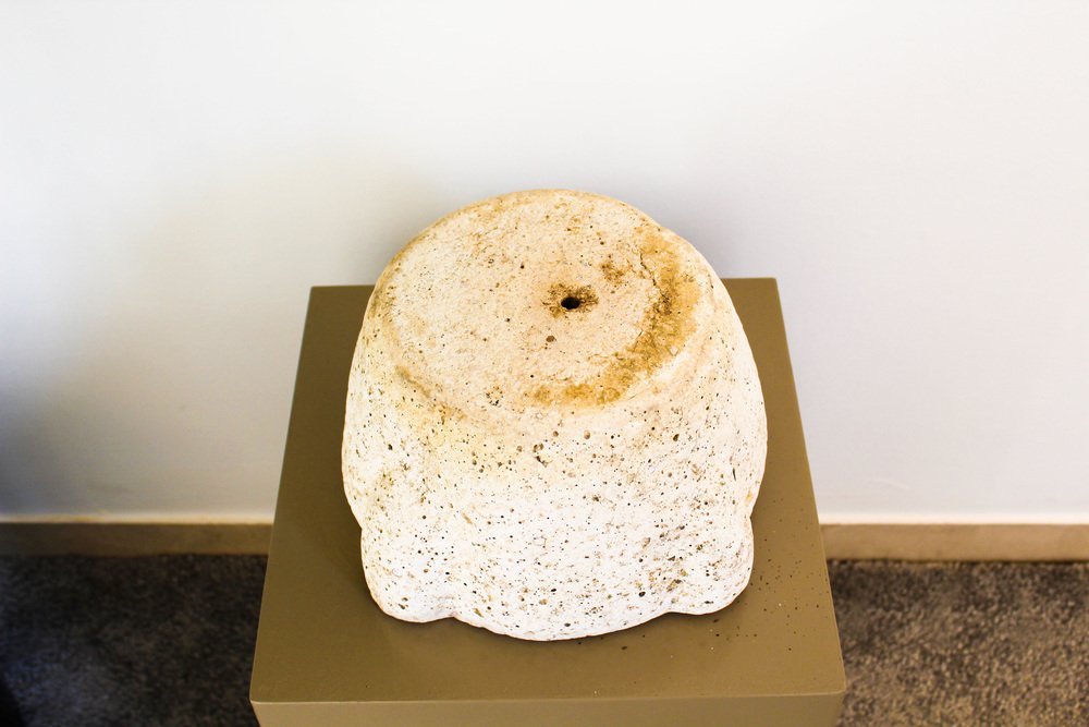 Italian White Porous Stone Vase for sale at Pamono