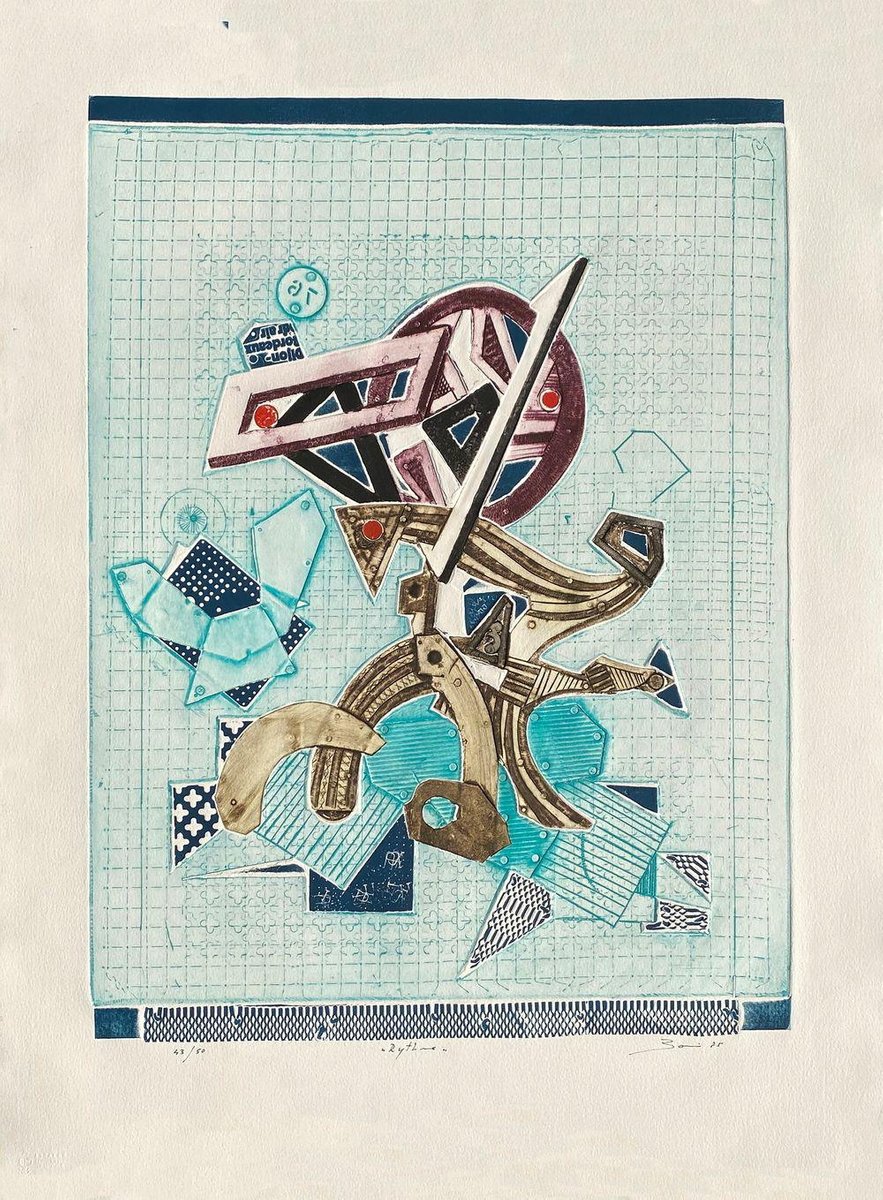Paolo Boni, Rythme, Etching on Arches Paper in vendita su Pamono