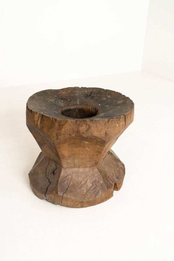 Large Antique Mortar of Wood for sale at Pamono