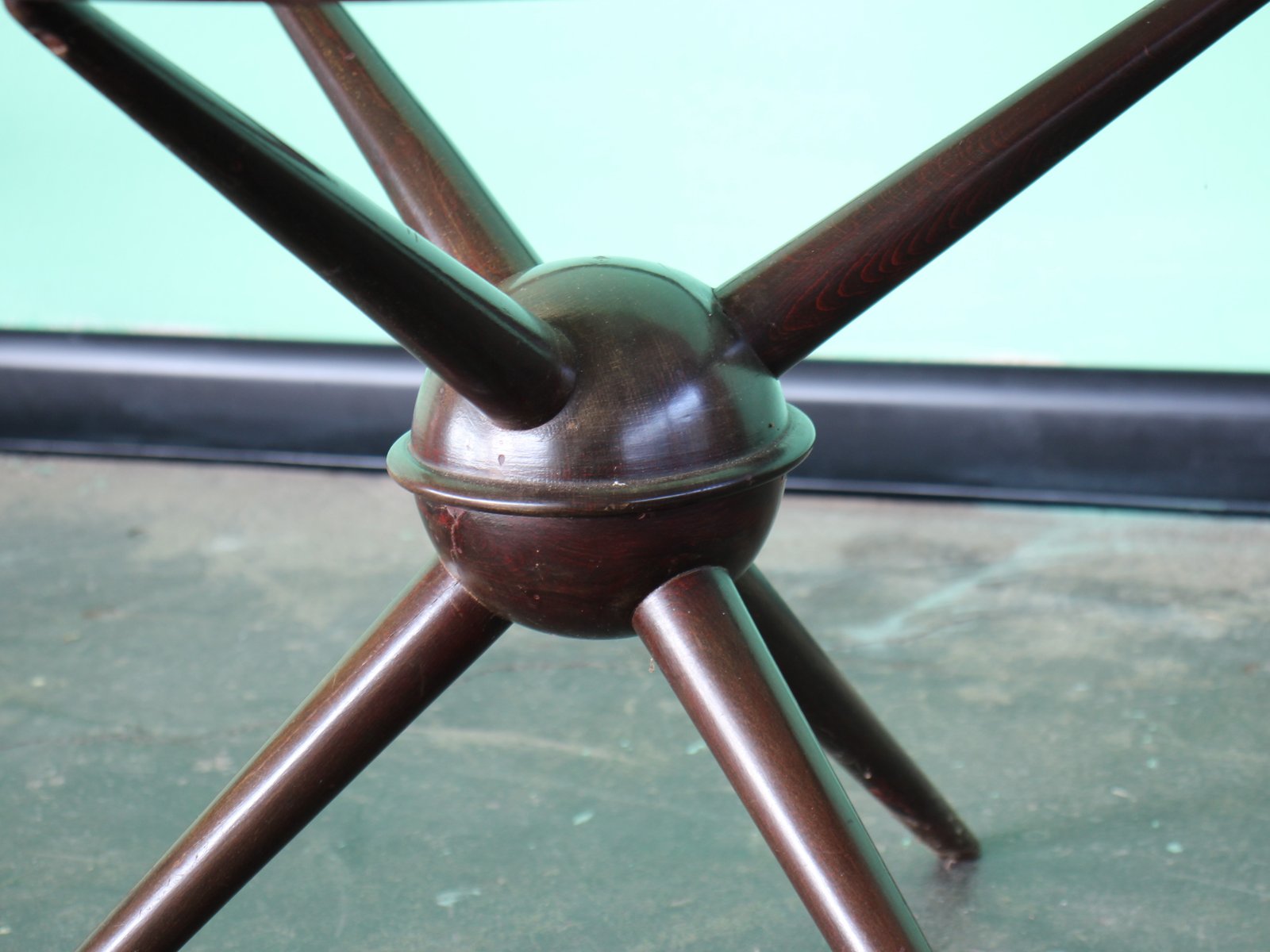 Sputnik Wood and Glass Round Coffee Table Set, Set of 2 for sale at Pamono