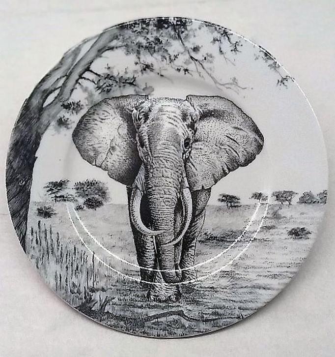 Africa Nera 21.5 cm Plates from Stella Fatucchi Art Porcelain, Set of 4 ...