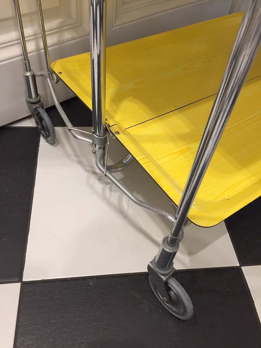 Folding Yellow Trolley, Germany, 1970s for sale at Pamono