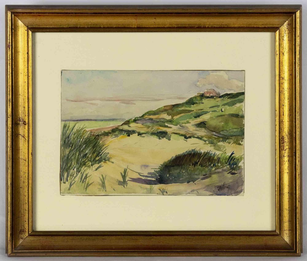 Jacques Tillier, Landscape, Original Drawing, Late 20th-Century, Framed ...