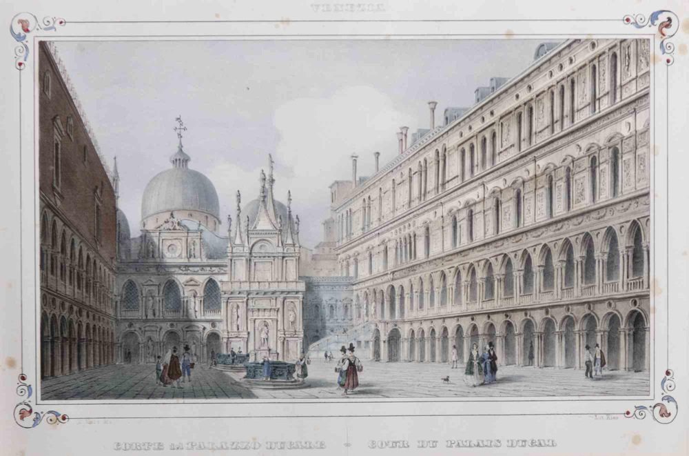 Giuseppe Kier, Doge's Palace in Venice, Lithograph, 19th Century for ...