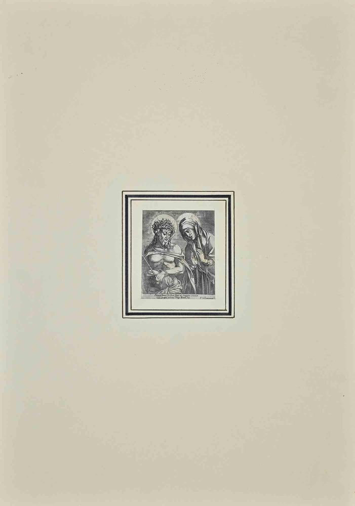 Jesus and Virgin Mary, Original Lithograph, 18th-Century for sale at Pamono