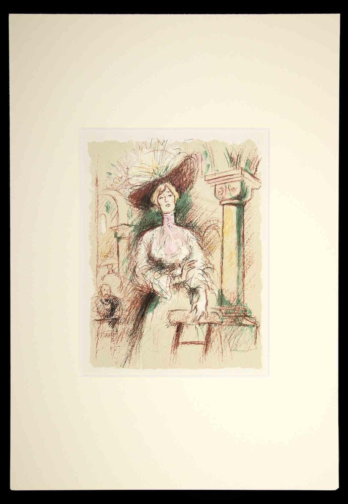 The Devoted Lady, Original Drawing, Early 20th-Century for sale at Pamono