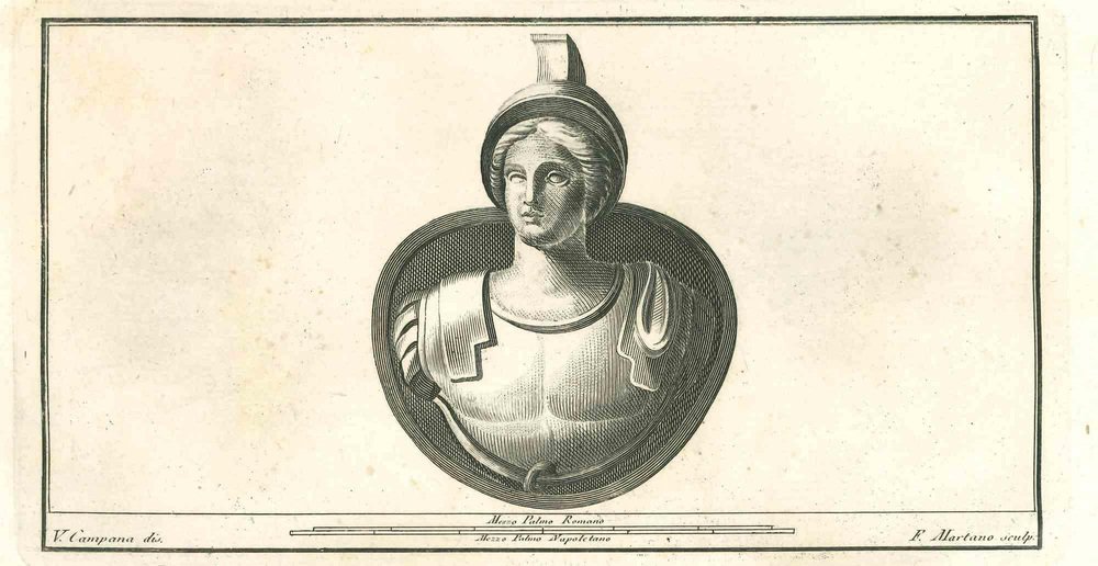 Vincenzo Campana, Athena Goddess Armed, Etching, 18th-Century for sale ...