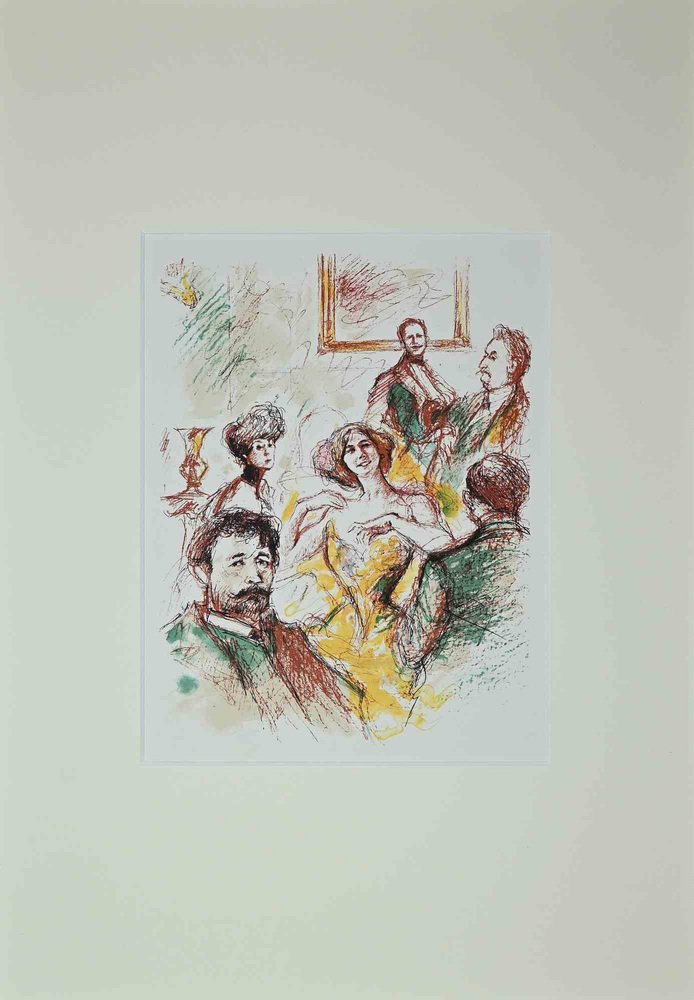 Life in the Village, Drawing, Early 20th-Century for sale at Pamono