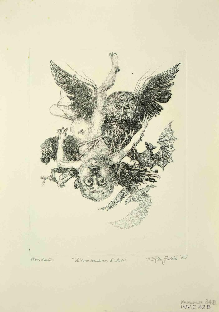 Leo Guida, Baby Vulcan, Original Etching, 1975 for sale at Pamono