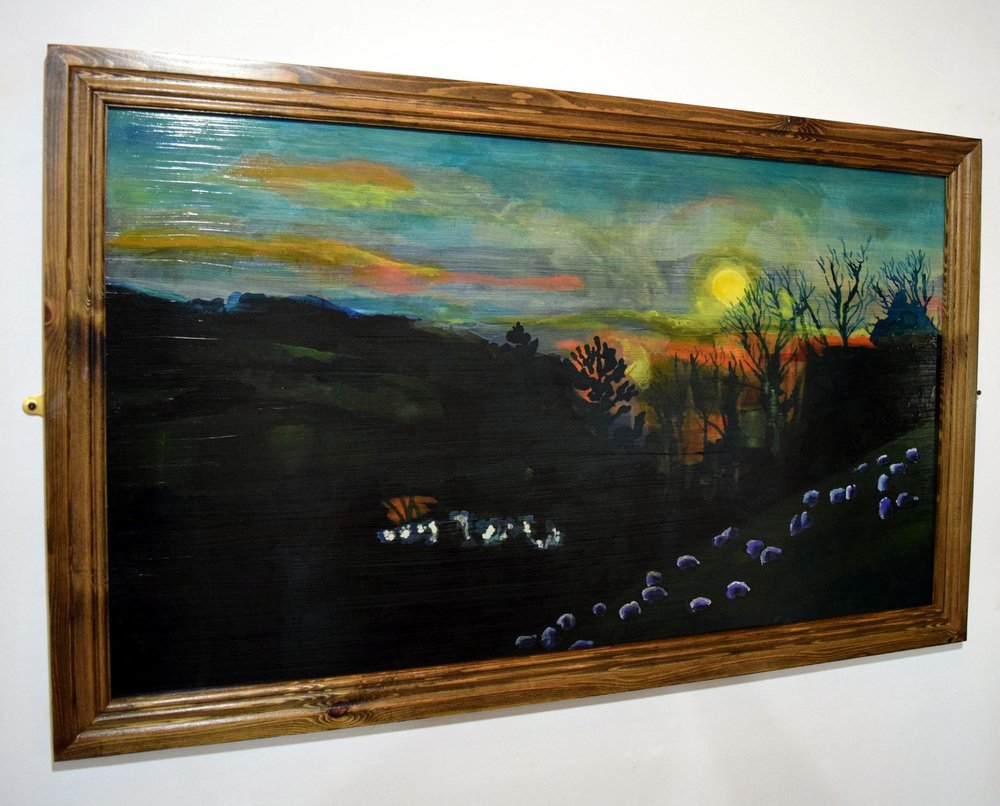 Andrew Francis, Pont Ceri Sunset II, 2021, Oil on Board for sale at Pamono