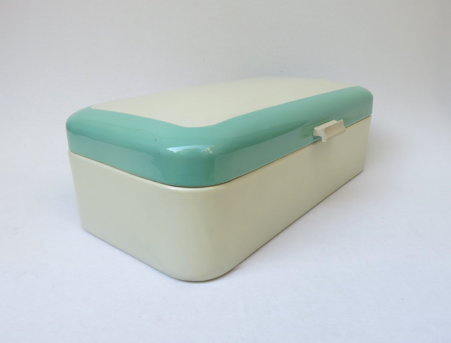 Beige & Mint Green Bread Box, 1950s for sale at Pamono