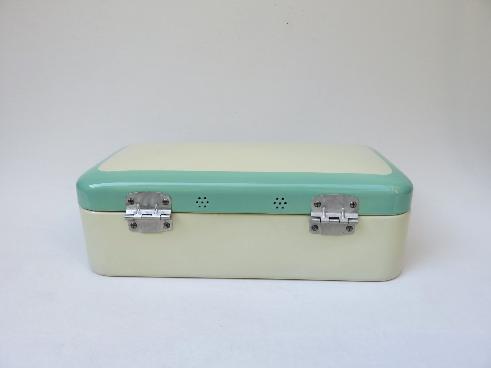 Beige & Mint Green Bread Box, 1950s for sale at Pamono