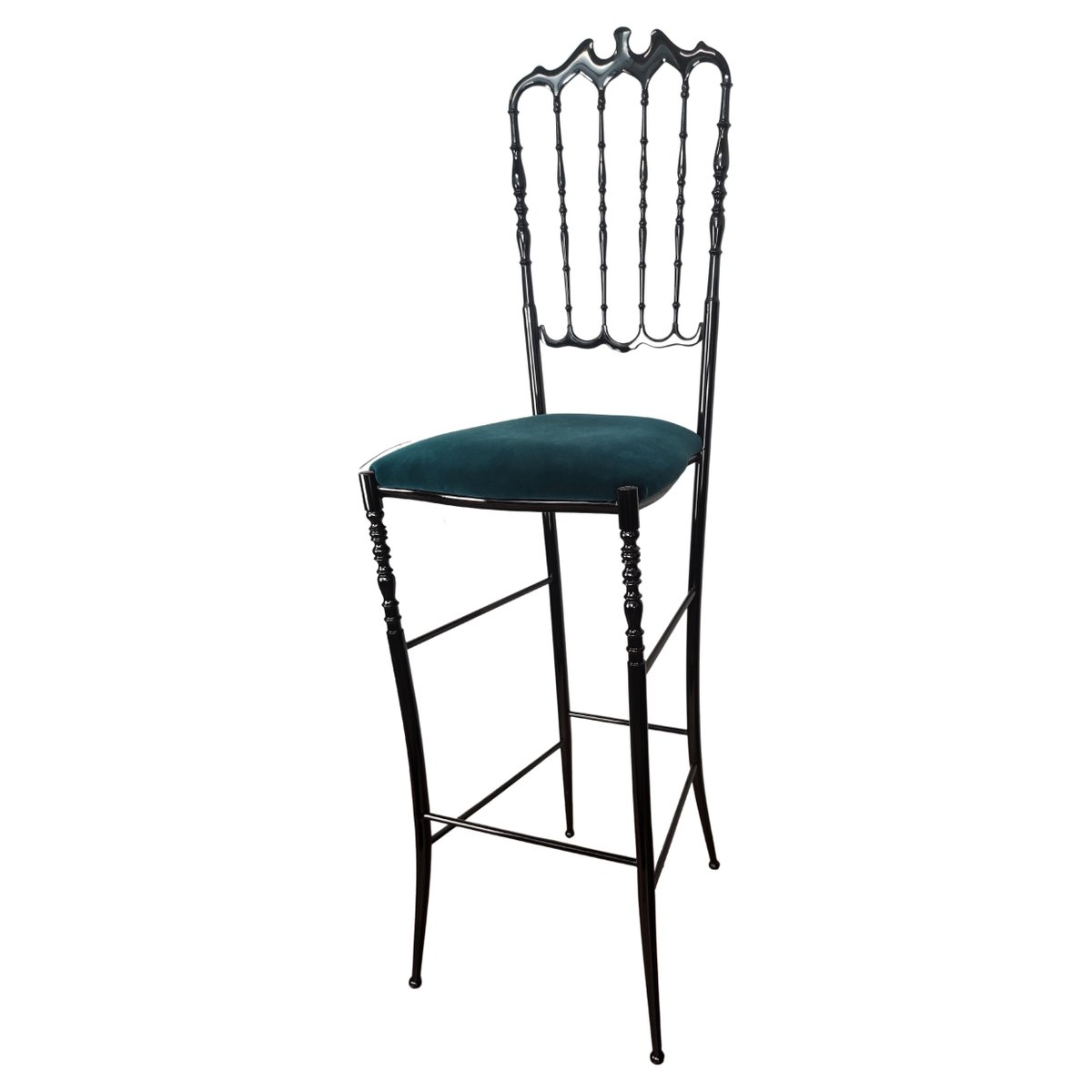 Taburete de bar o silla Chiavari italiano de latón ennegrecido de Philippe Starck en venta en Pamono