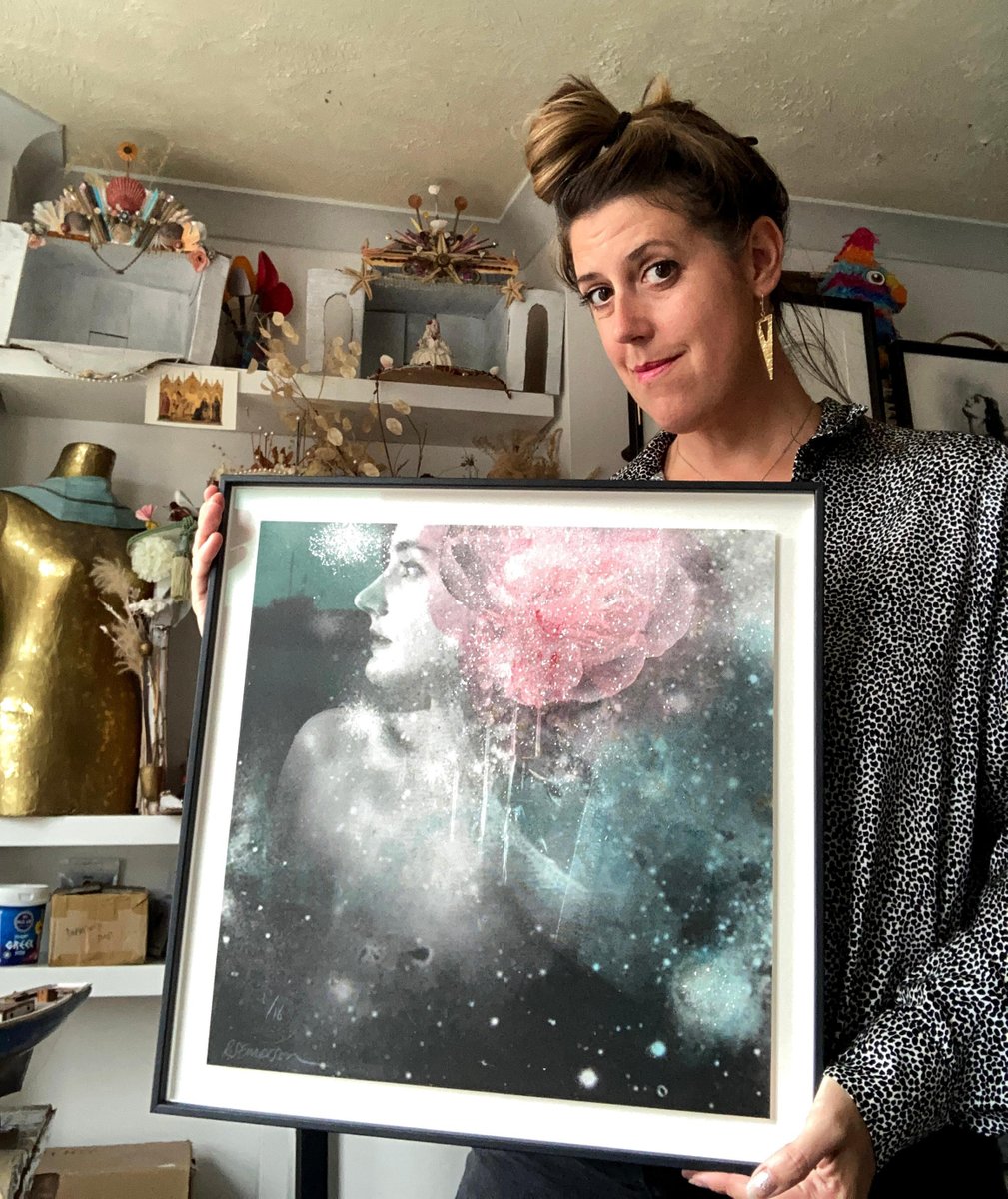 Andromeda, 2021, Hand Painted Screen Print with Diamond Dust for sale ...