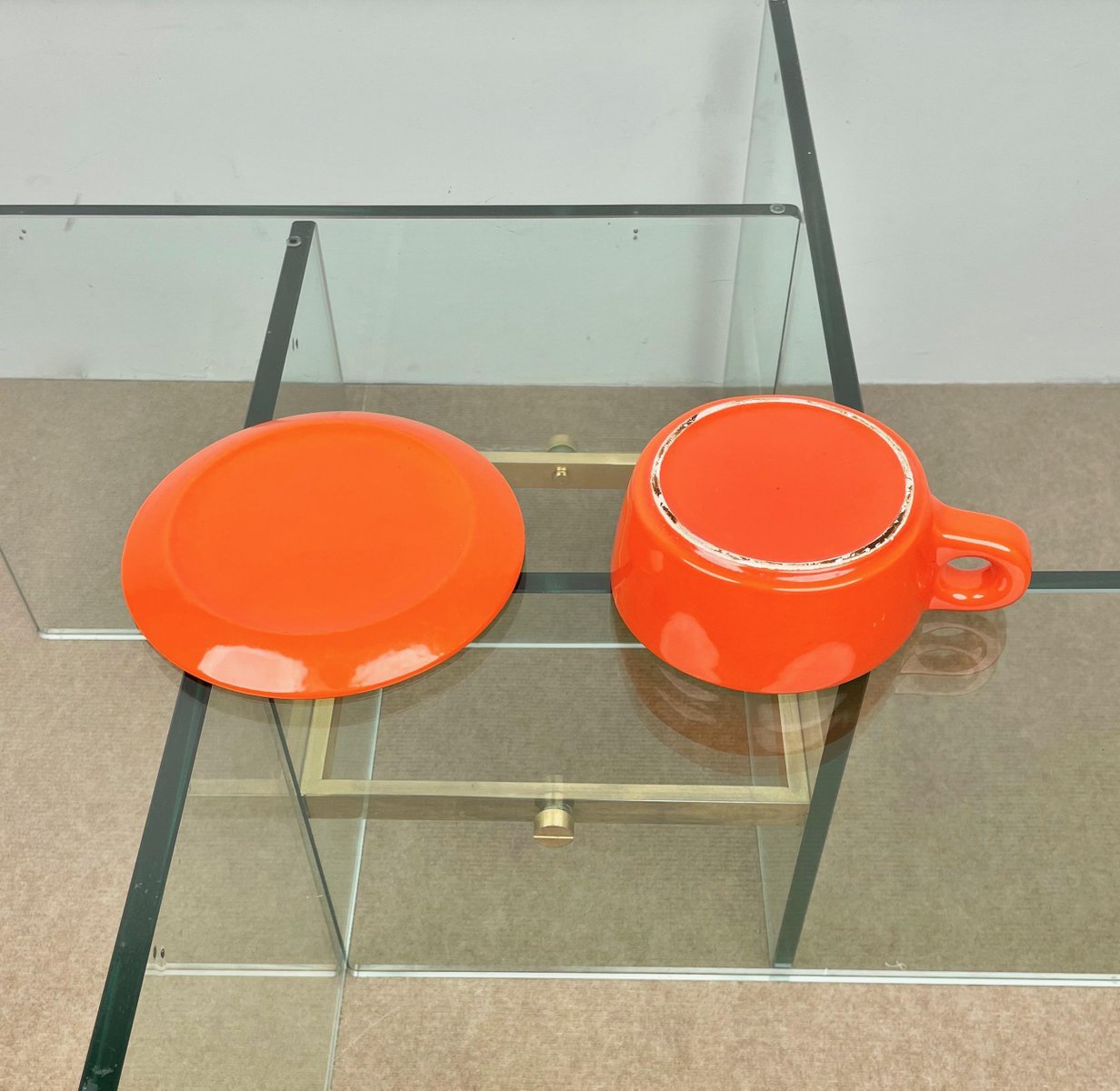 Orange Ceramic Tea Set by Liisi Beckmann for Gabbianelli, Italy, 1960s ...