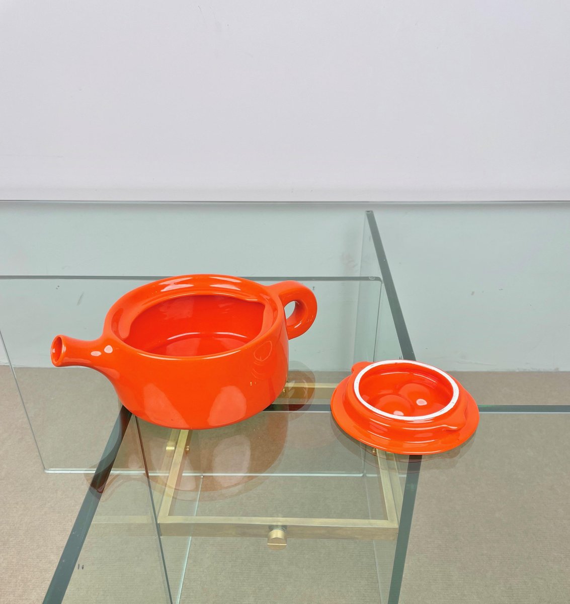 Orange Ceramic Tea Set by Liisi Beckmann for Gabbianelli, Italy, 1960s ...