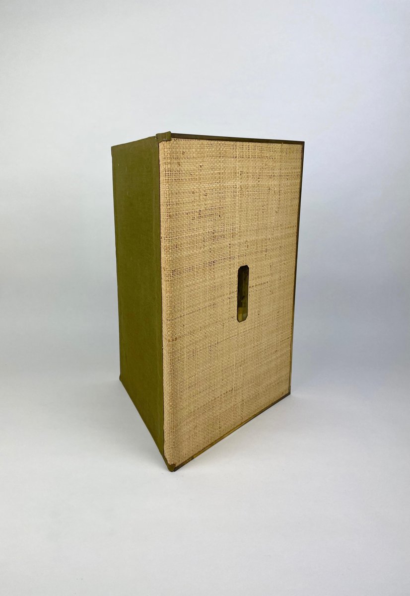 Italian Wicker & Brass File Folders, 1960s, Set of 5 for sale at Pamono