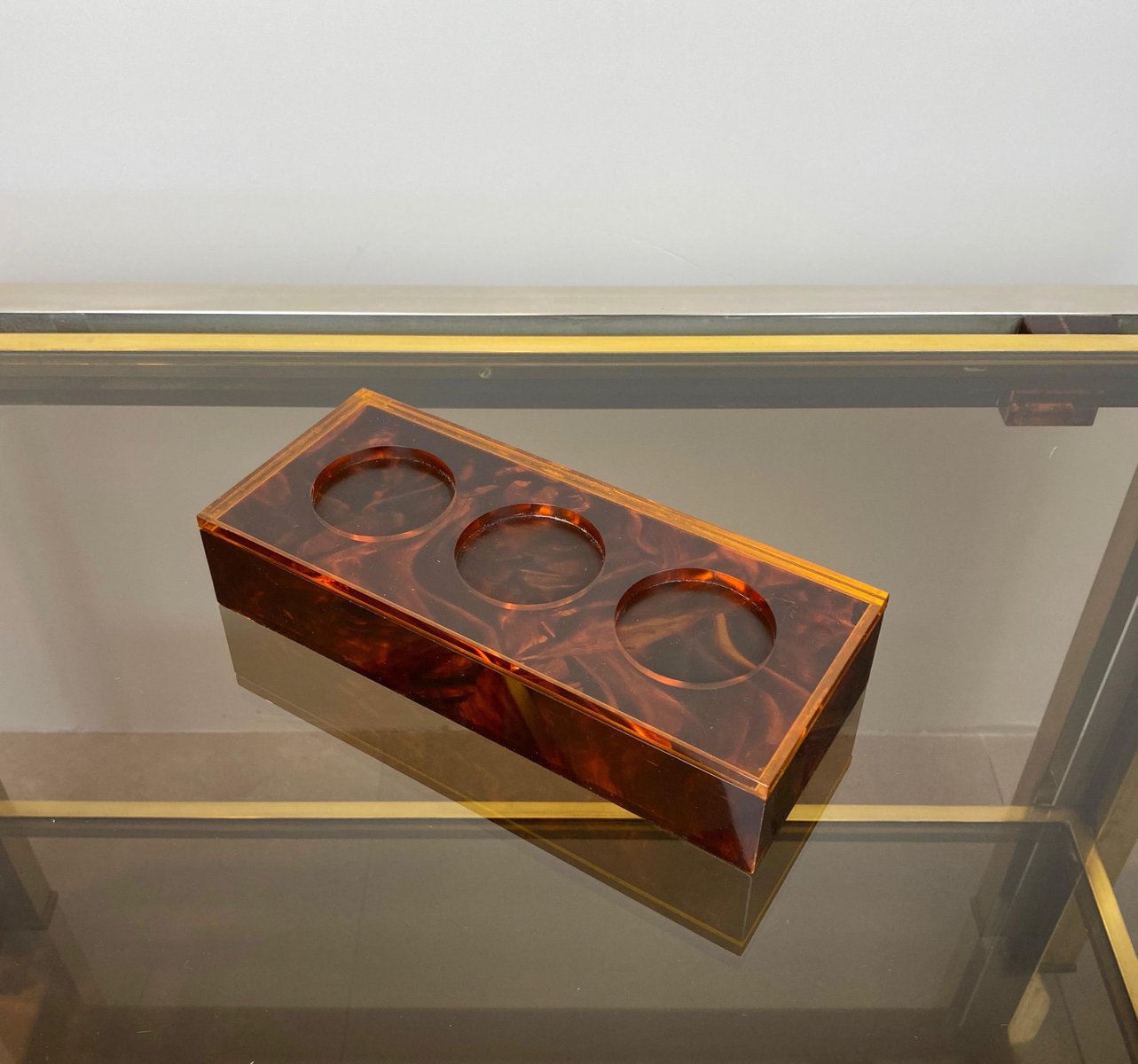 Acrylic Tortoise Shell Effect Rectangular Box, Italy, 1970s for sale at ...