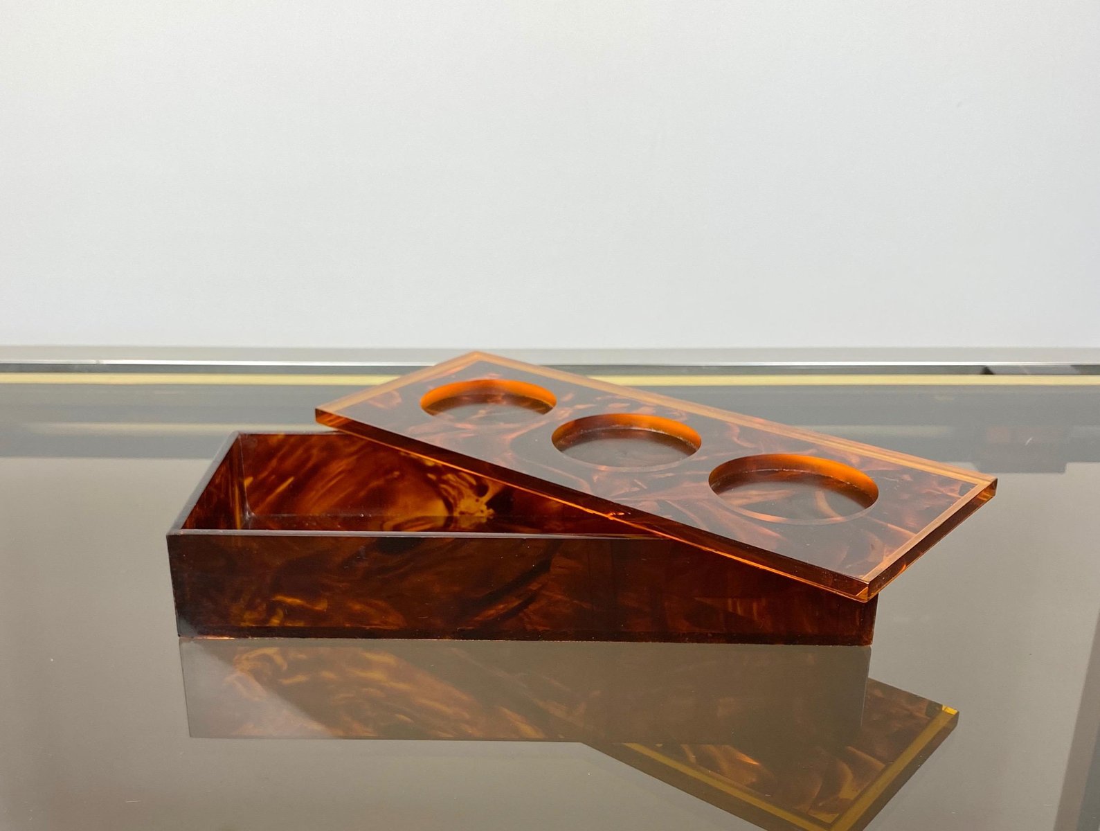 Acrylic Tortoise Shell Effect Rectangular Box, Italy, 1970s for sale at ...