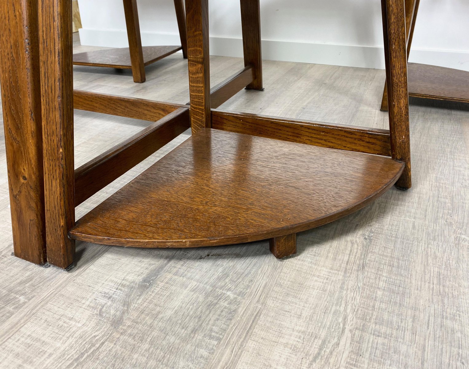 Wood Nesting Round Tables, Italy, 1970s, Set of 5 for sale at Pamono