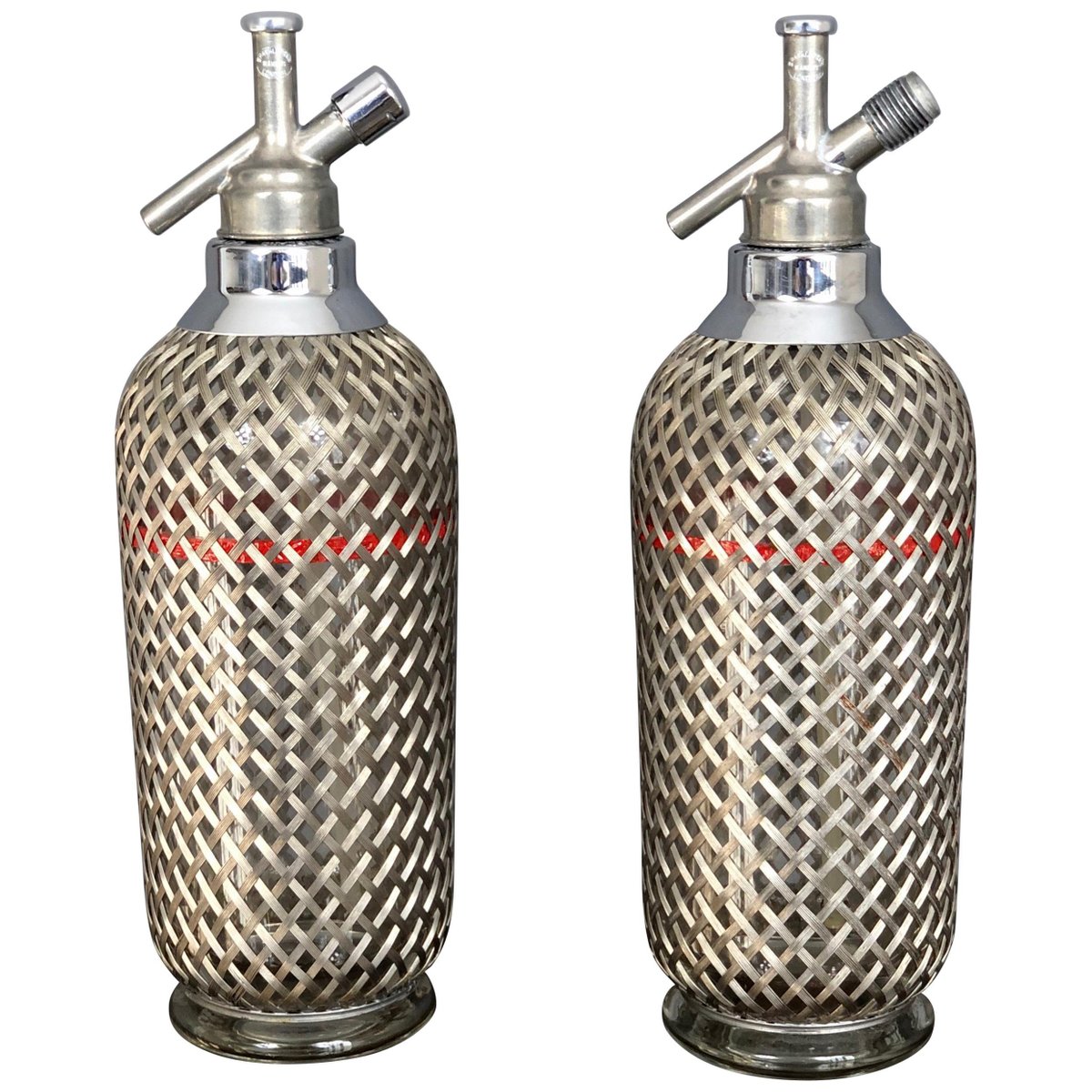 English Grey Metal Glass Siphon from Sparklest London, Set of 2 for ...