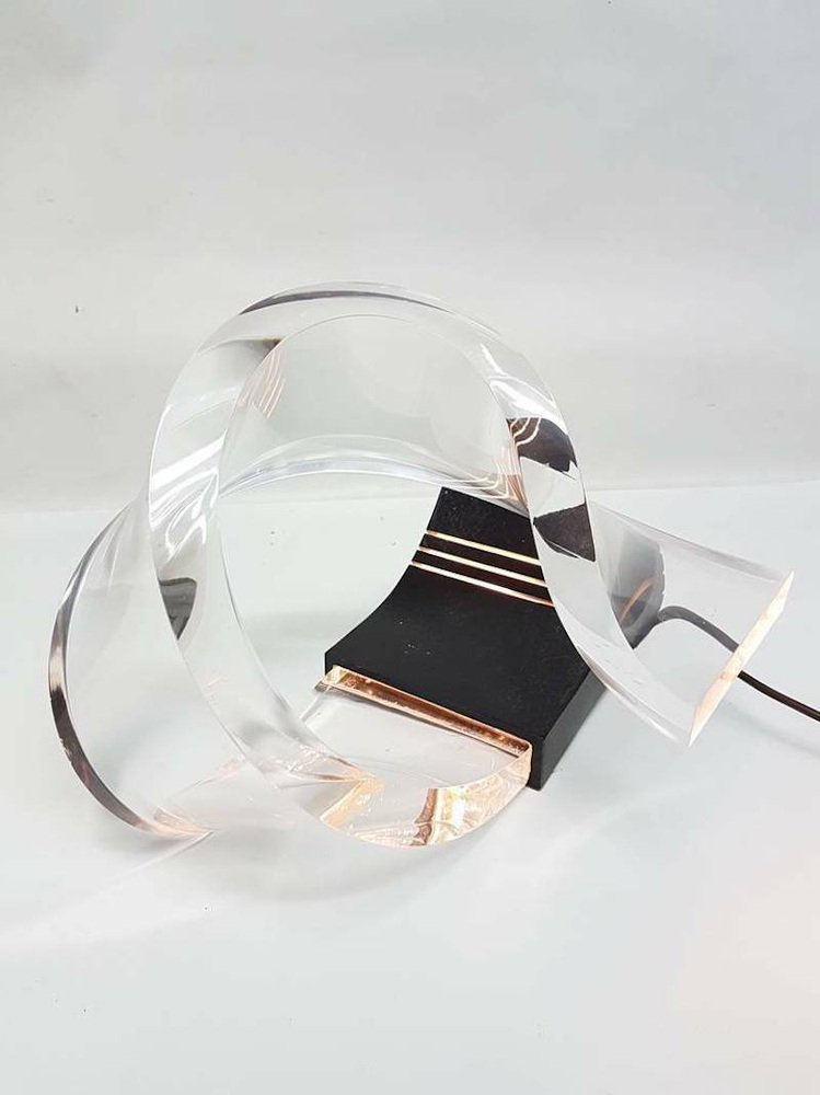 Acrylic Vortex Table Lamp by Gaetano Missaglia, 1970s for sale at Pamono