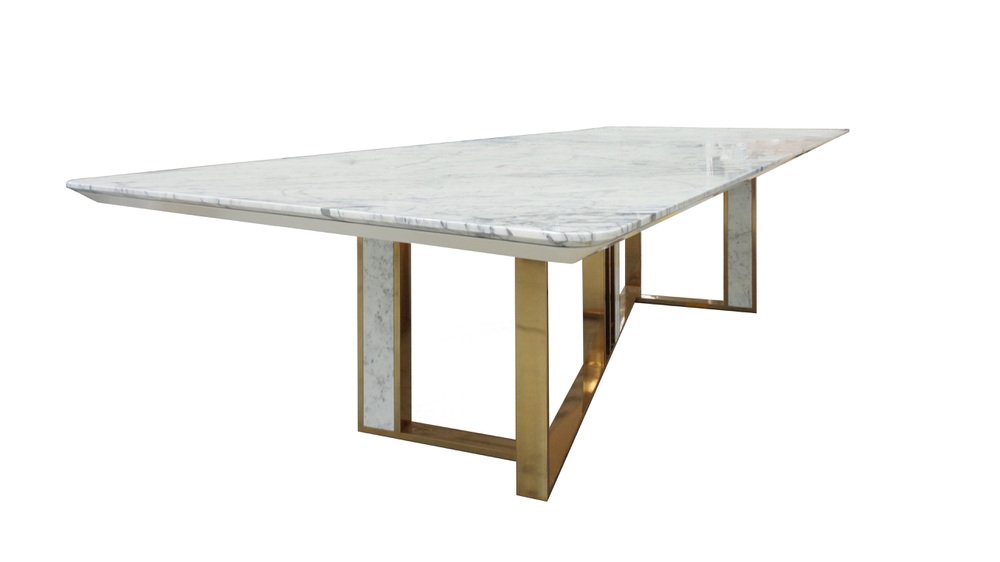 Phoenix Dining Table in Carrara Marble for sale at Pamono