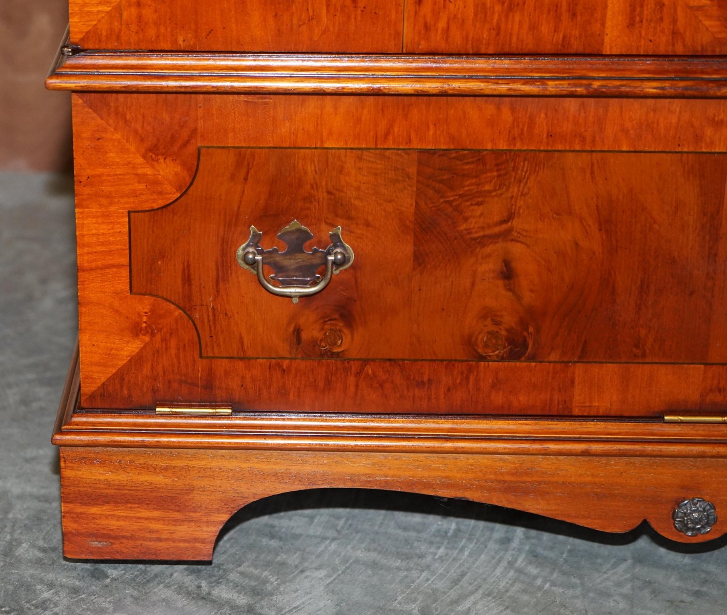 Stunning Burr Yew Wood TV Media Cupboard for sale at Pamono