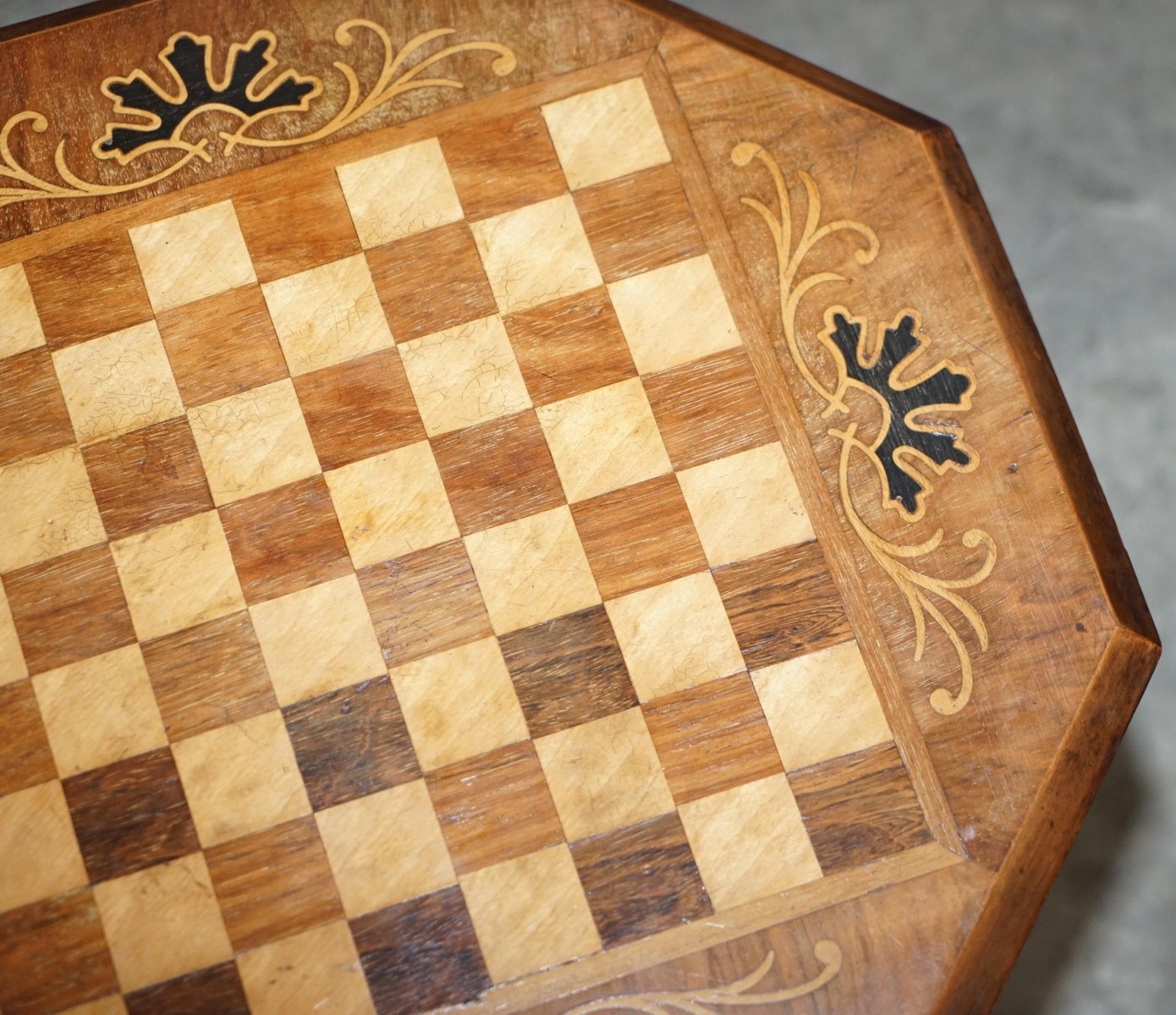 Vintage Mahogany Satinwood & Walnut Chess Games Table Ideal as a Side ...