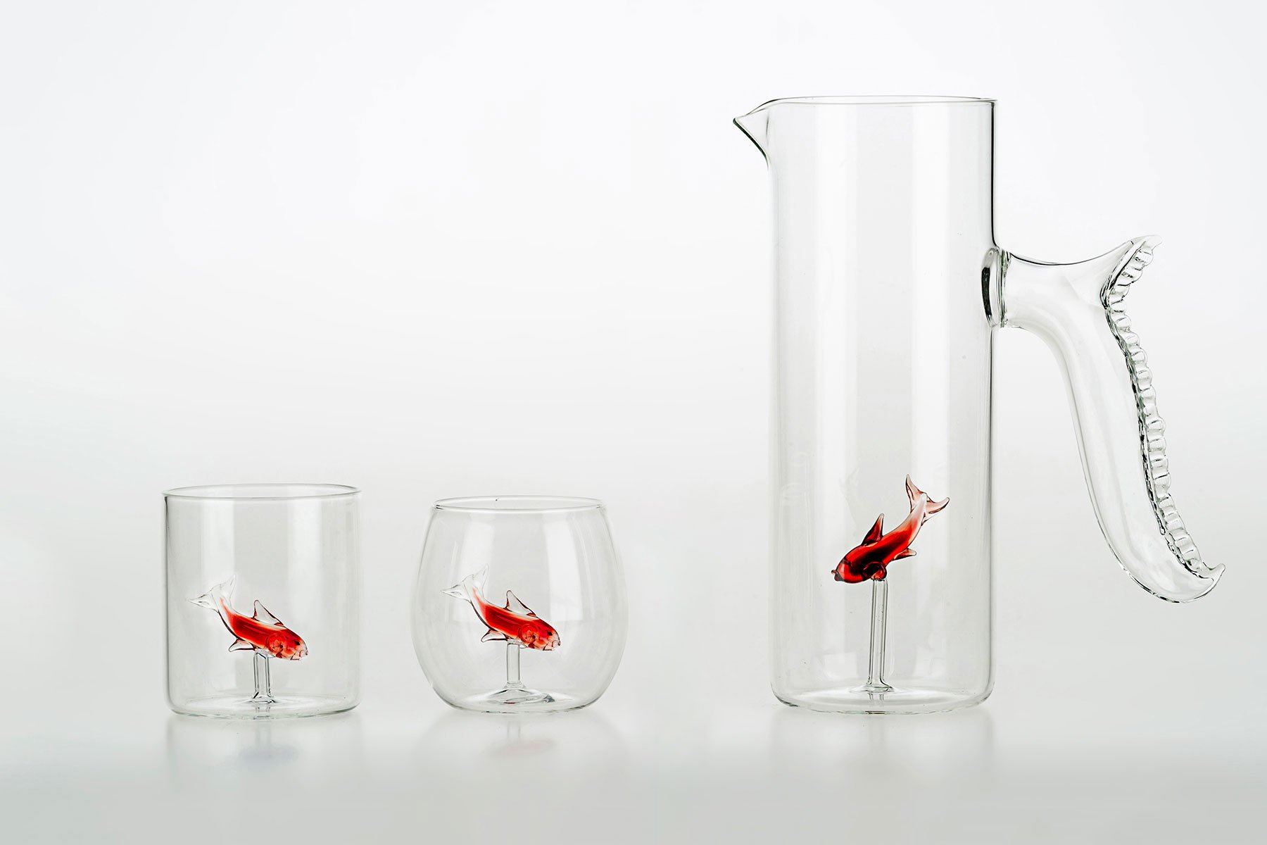 Little Fish Glasses with Rounded Shape from Casarialto, Set of 4 for ...