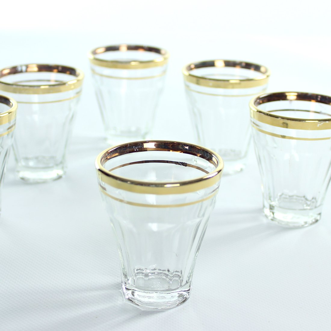 Vintage Gold Rim Drinking Glasses Czechoslovakia 1960s Set Of 6 For Sale At Pamono