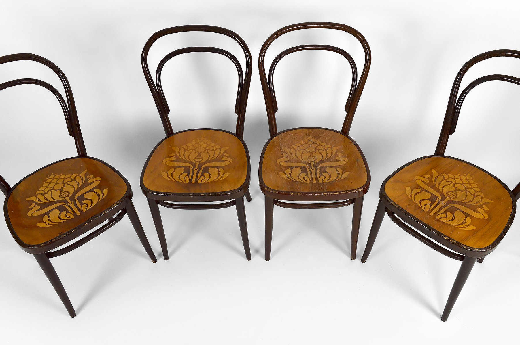 Stühle mit Verzierten Sitzen von Michael Thonet für Thonet, 4er Set bei ...