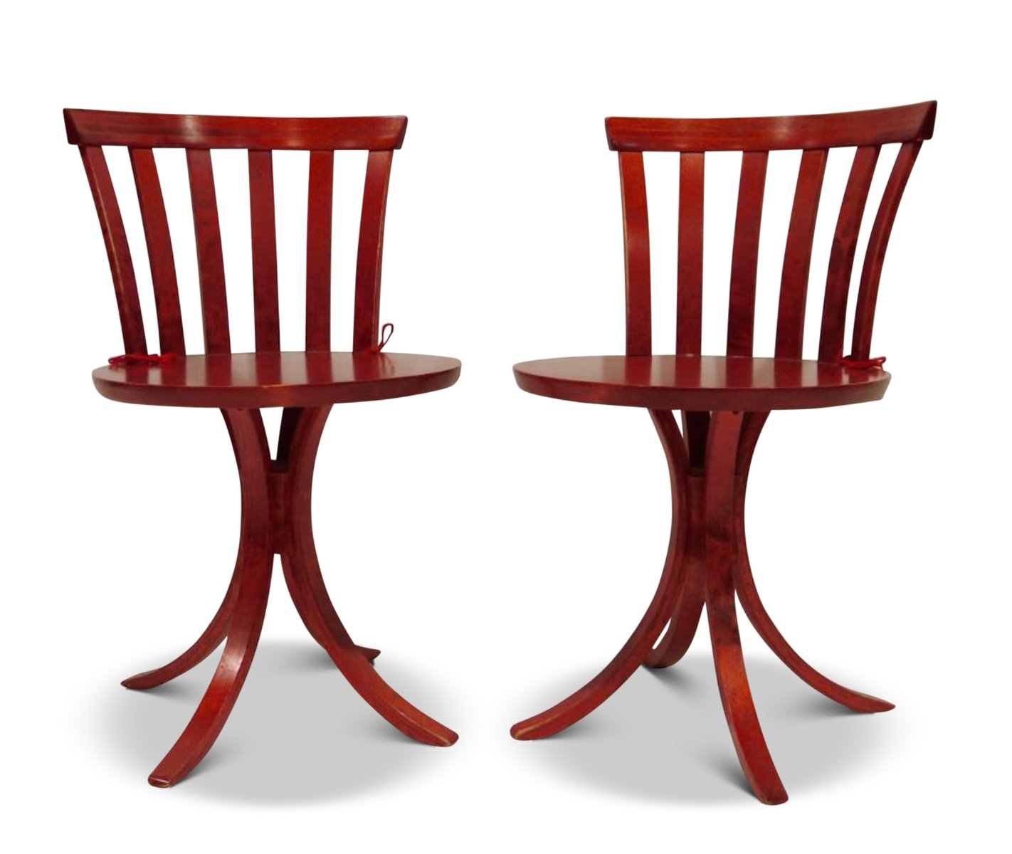 Swedish Red Lacquered Birch Slat Back Dining Chair by Jan Hallberg ...