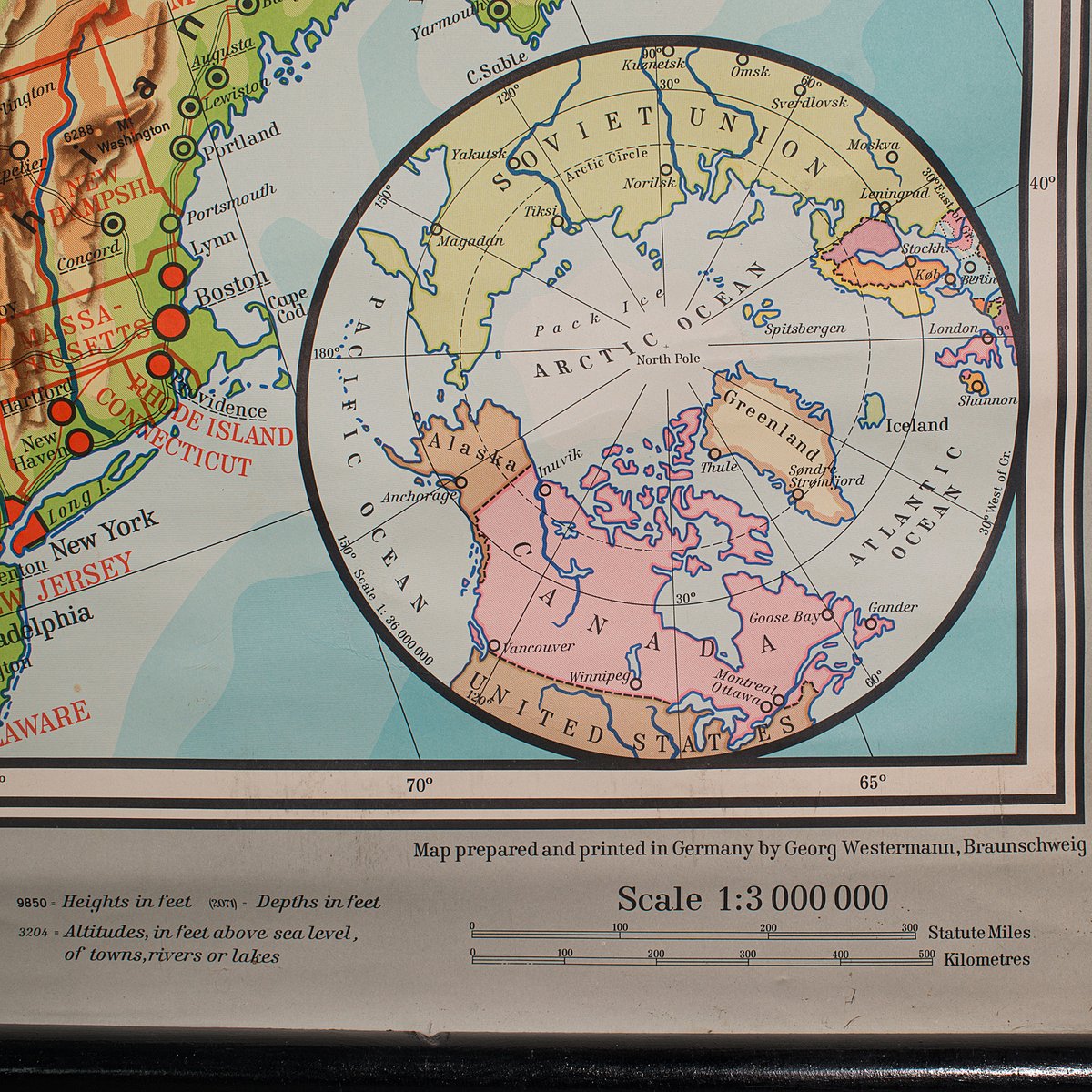 Vintage German Map of Canada for sale at Pamono