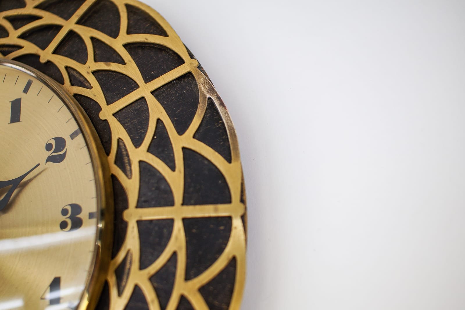 Mid-Century Modern Spider Web Wall Clock in Brass from Pallas, 1960s ...