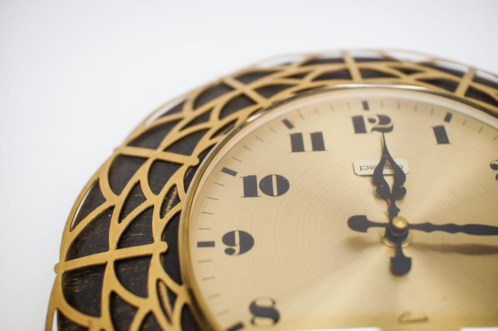 Mid-Century Modern Spider Web Wall Clock in Brass from Pallas, 1960s ...