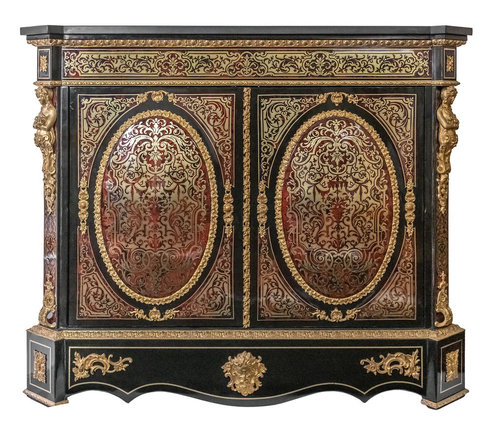 Französischer Boulle / Napoleon III Schrank mit zwei Türen, 19. Jh bei Pamono kaufen