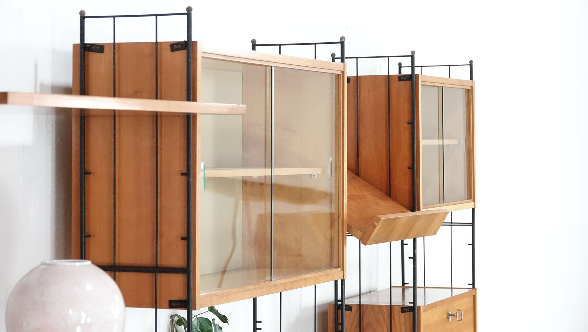 Mid-Century Modern German Cherrywood Regal Wall Unit for sale at Pamono