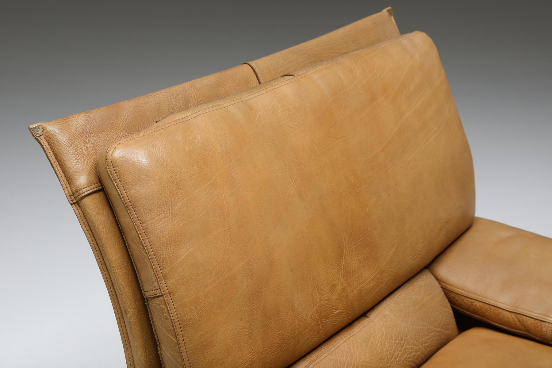 Mid-Century Modern Italian Camel Leather Club Chairs from Brunati ...