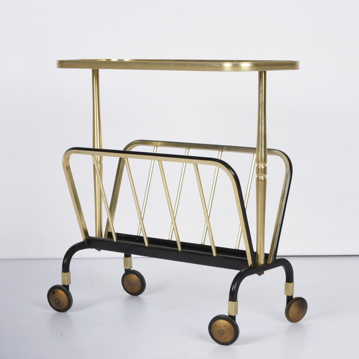 Mid-Century Aluminum and Formica Trolley Magazine Rack by Ico and Luisa ...