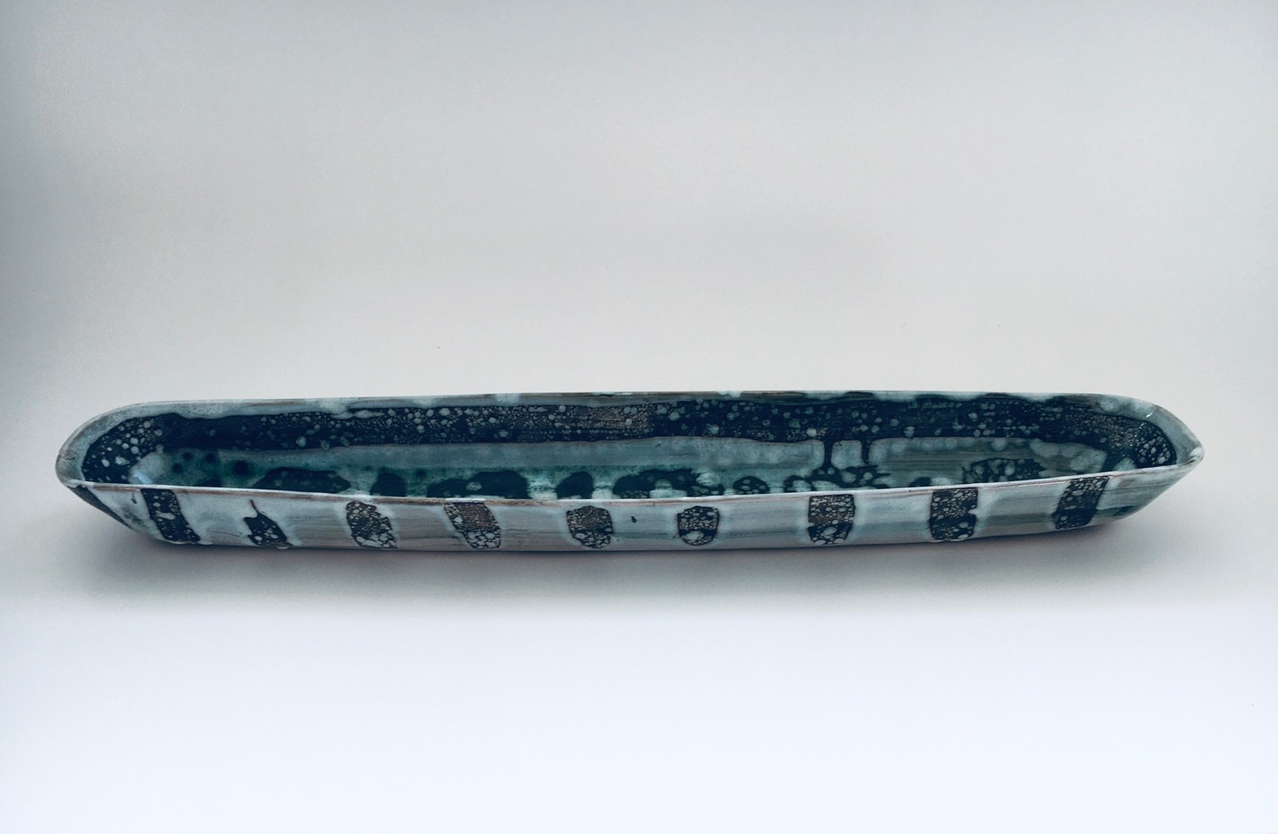 Large Vintage Abstract Bowl by David Sharp for Rye Pottery Studio, UK ...