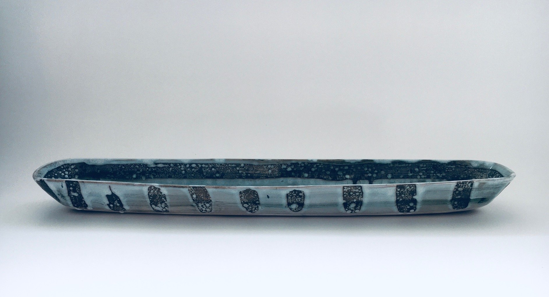 Large Vintage Abstract Bowl by David Sharp for Rye Pottery Studio, UK ...