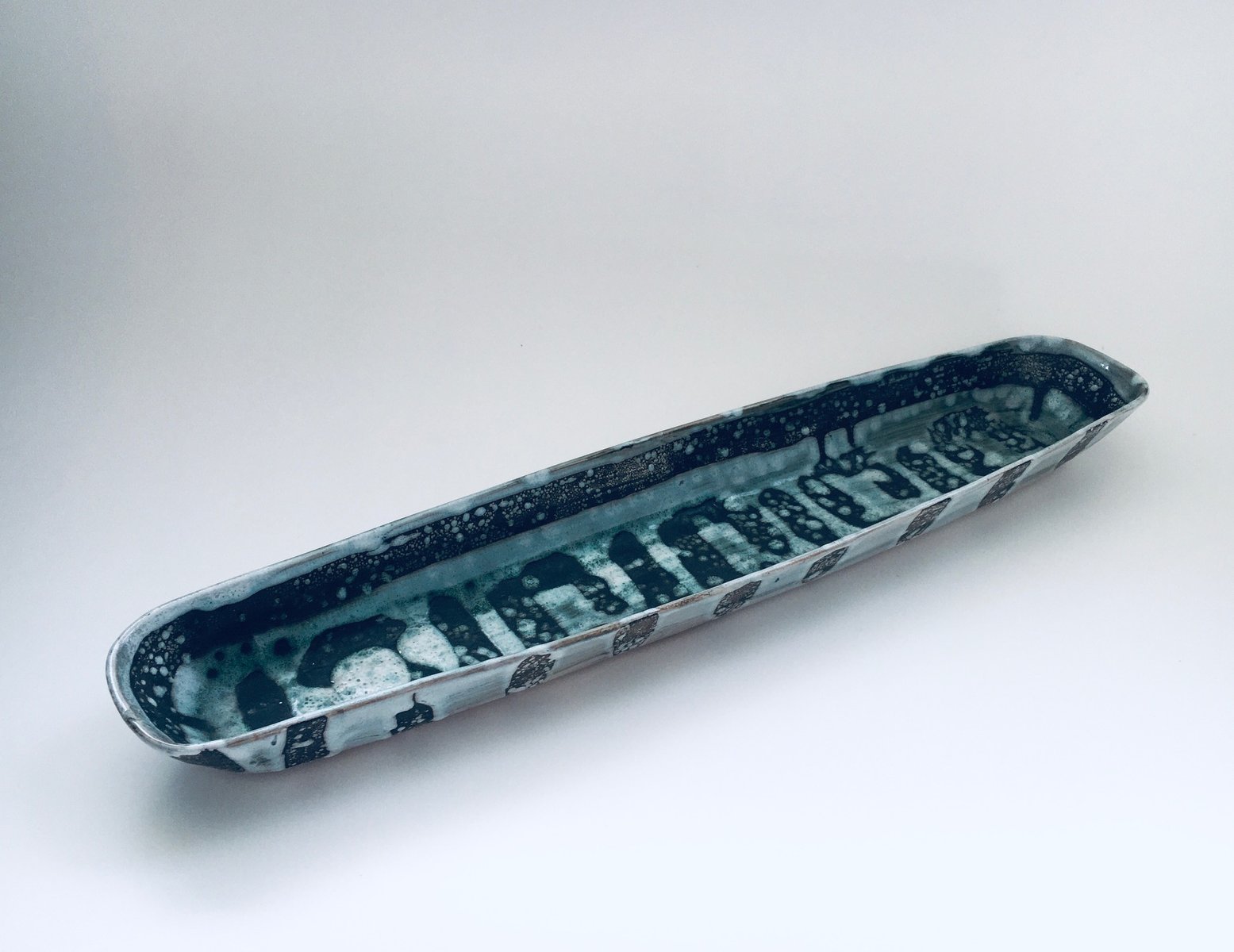 Large Vintage Abstract Bowl by David Sharp for Rye Pottery Studio, UK ...