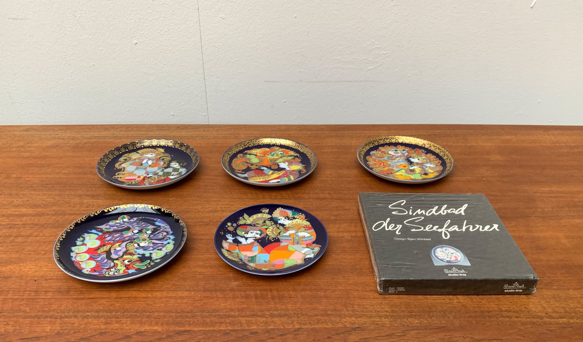 Deutsche Vintage Wandteller von Bjørn Wiinblad für Rosenthal, 6er Set ...
