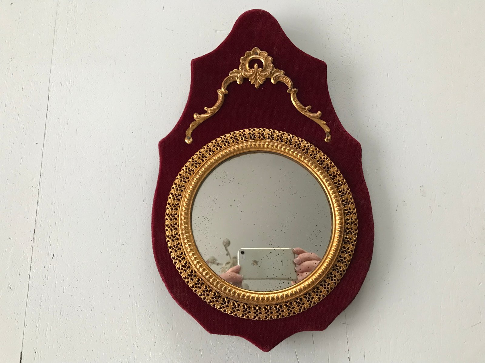 Miniature Convex Wall Mirror, 1950s for sale at Pamono
