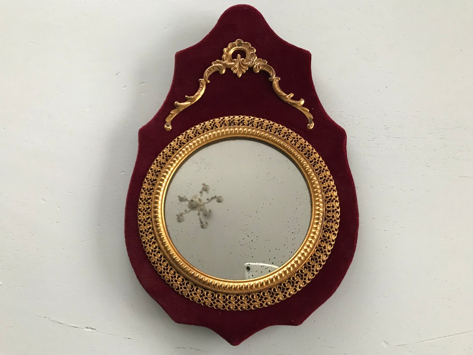 Miniature Convex Wall Mirror, 1950s for sale at Pamono