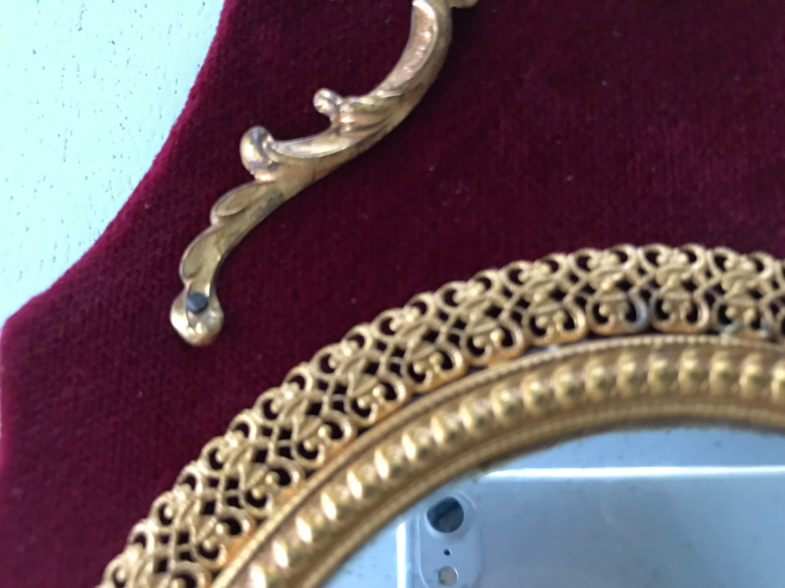 Miniature Convex Wall Mirror, 1950s for sale at Pamono