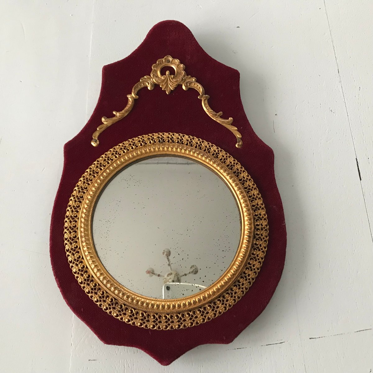 Miniature Convex Wall Mirror, 1950s for sale at Pamono